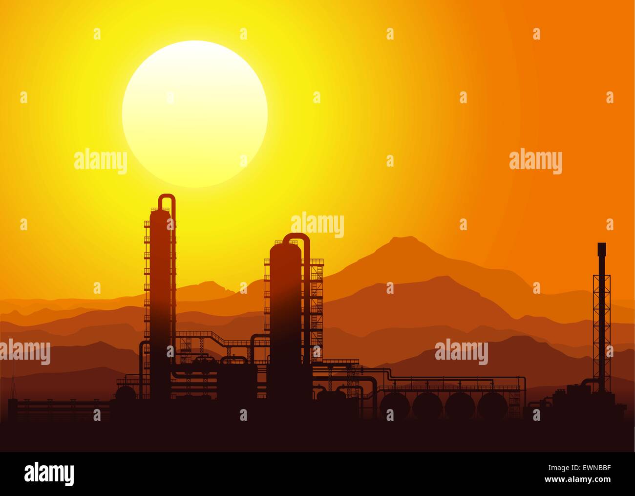 Oil refinery Stock Vector Images - Alamy