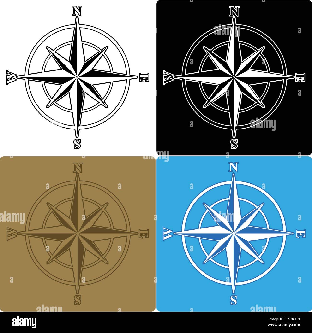 Set of isolated compass roses Stock Vector Image & Art - Alamy