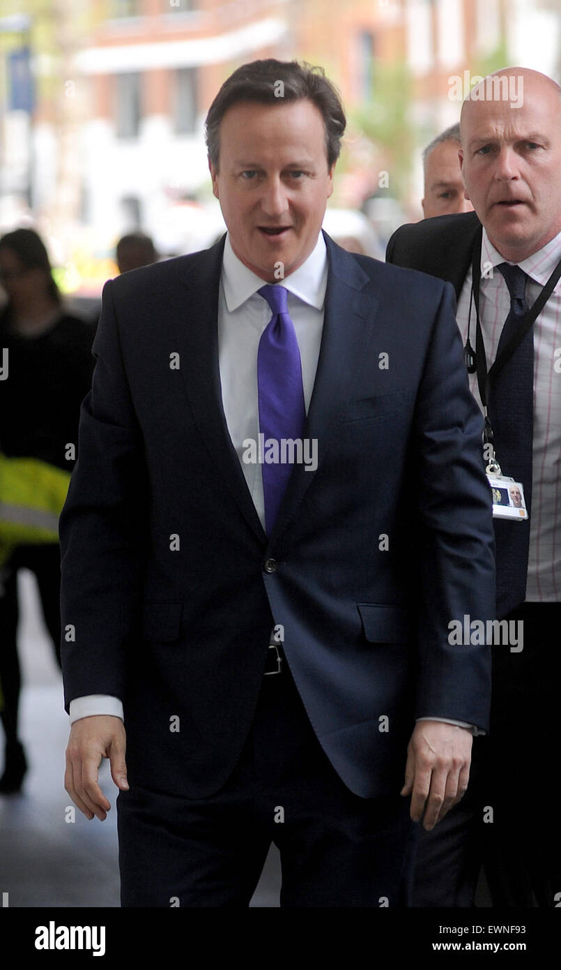 David Cameron arrives at The BBC Featuring: David Cameron Where: London ...
