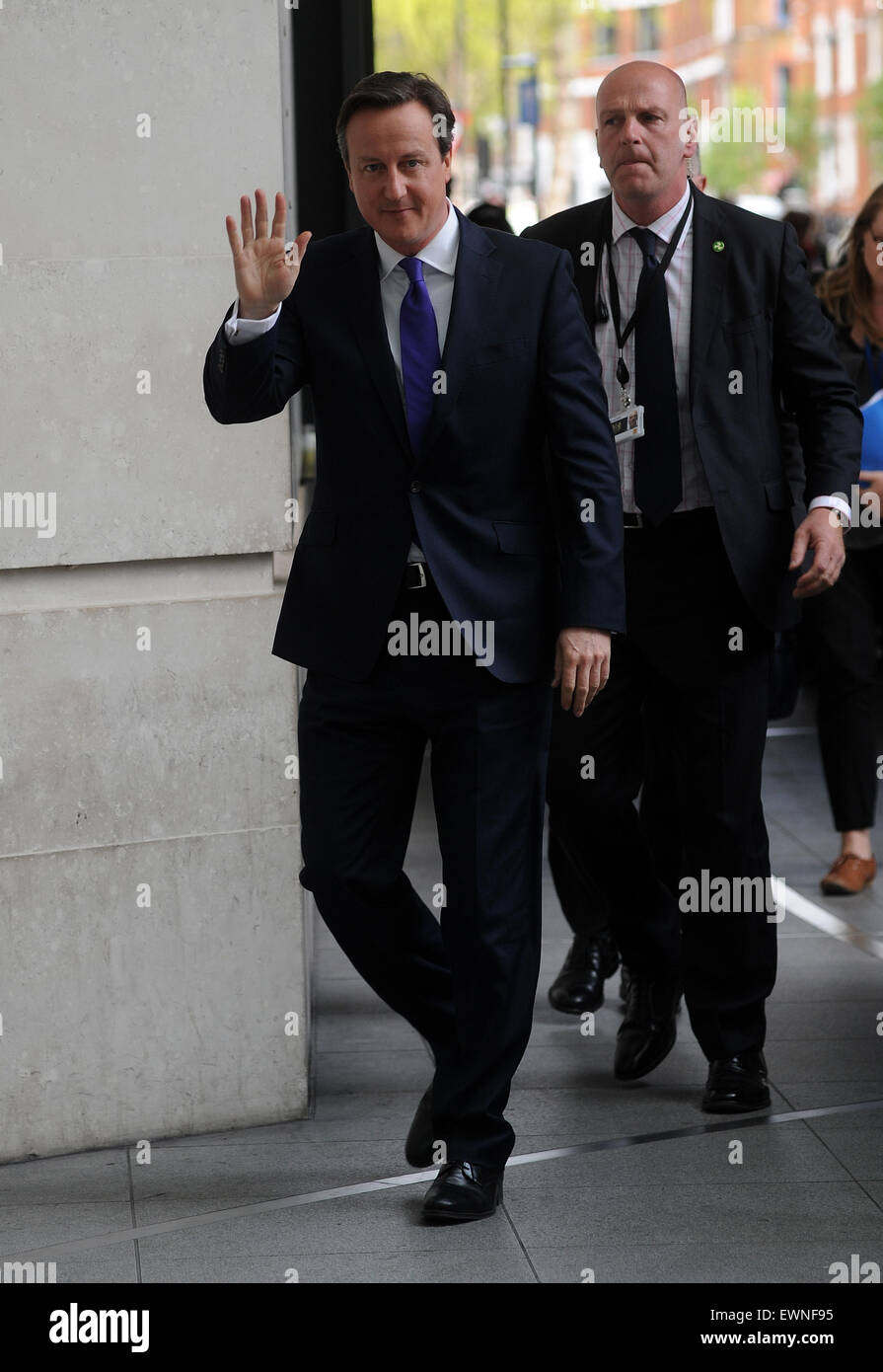 David Cameron arrives at The BBC Featuring: David Cameron Where: London ...