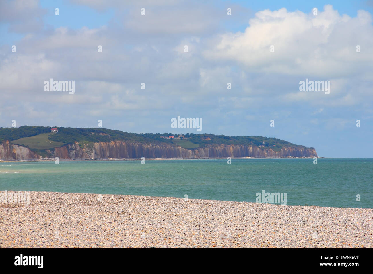 Cliffs along the coastline and pebble beach in Dieppe Stock Photo - Alamy