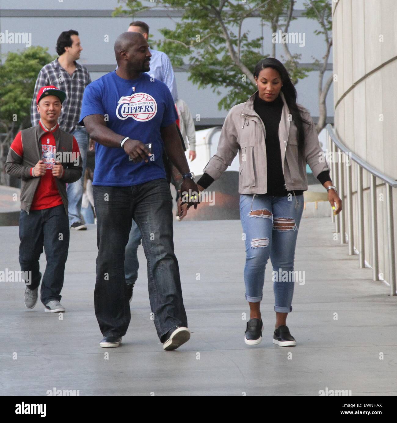 Celebrities arriving at the Staples Center for the Los Angeles Clippers ...