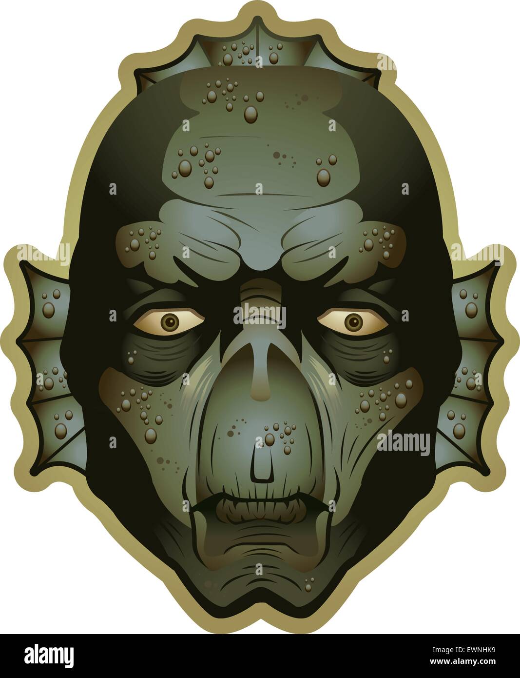 An illustration of a swamp monster head and face Stock Vector Image ...