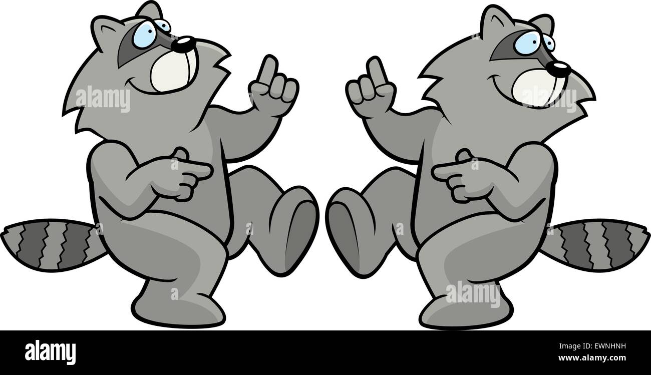 A happy cartoon raccoon dancing and smiling Stock Vector Image & Art ...