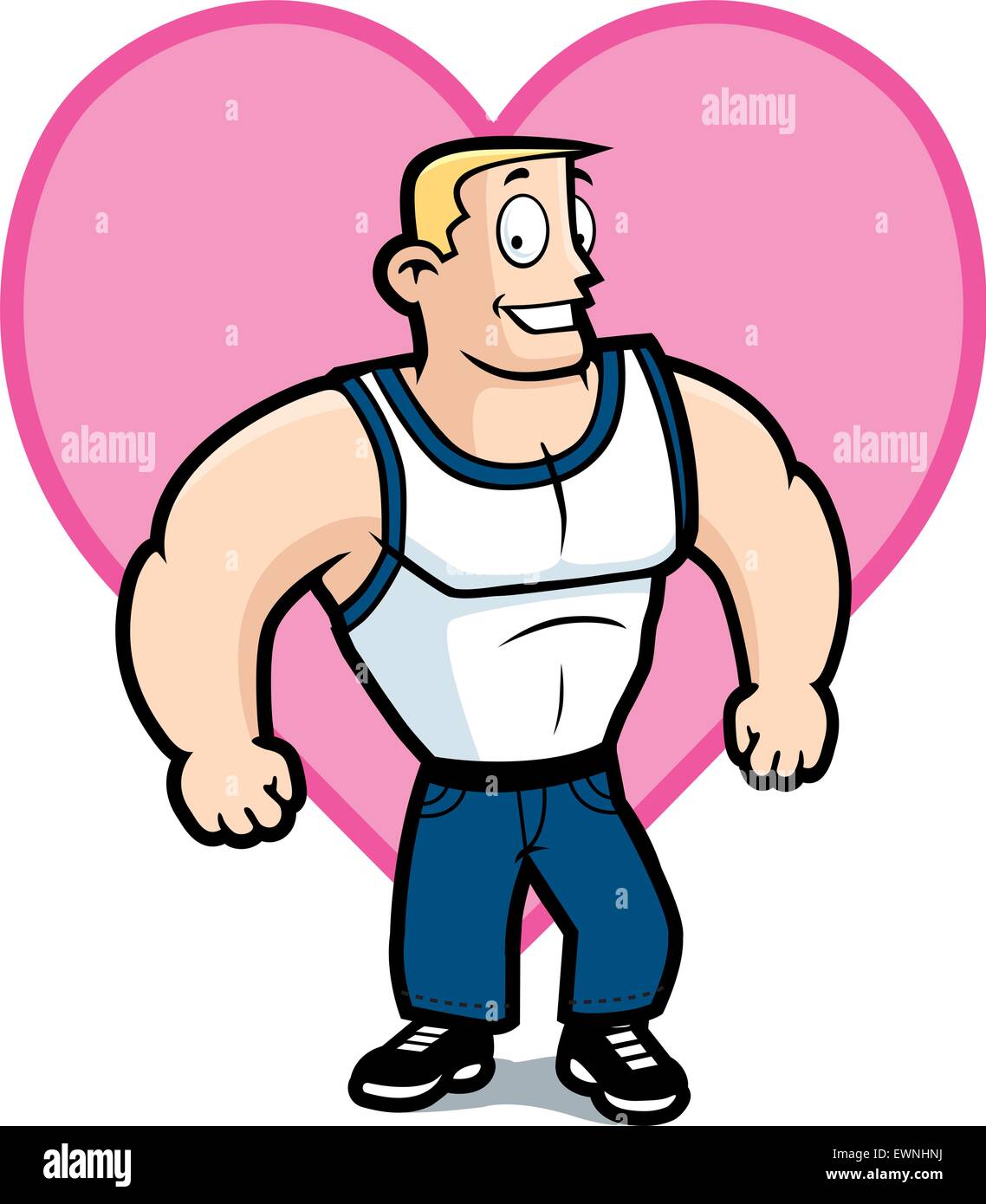 A happy cartoon heartthrob standing and smiling Stock Vector Image ...
