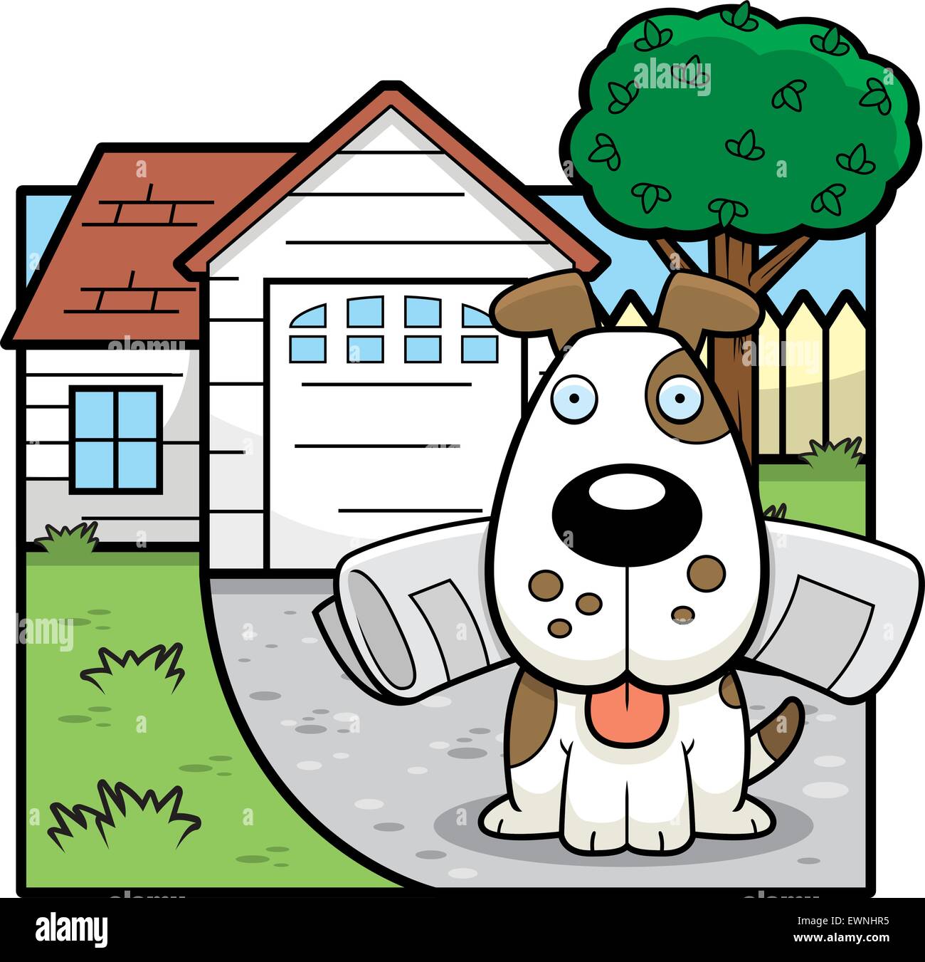 Cartoon dog with paper hi-res stock photography and images - Alamy