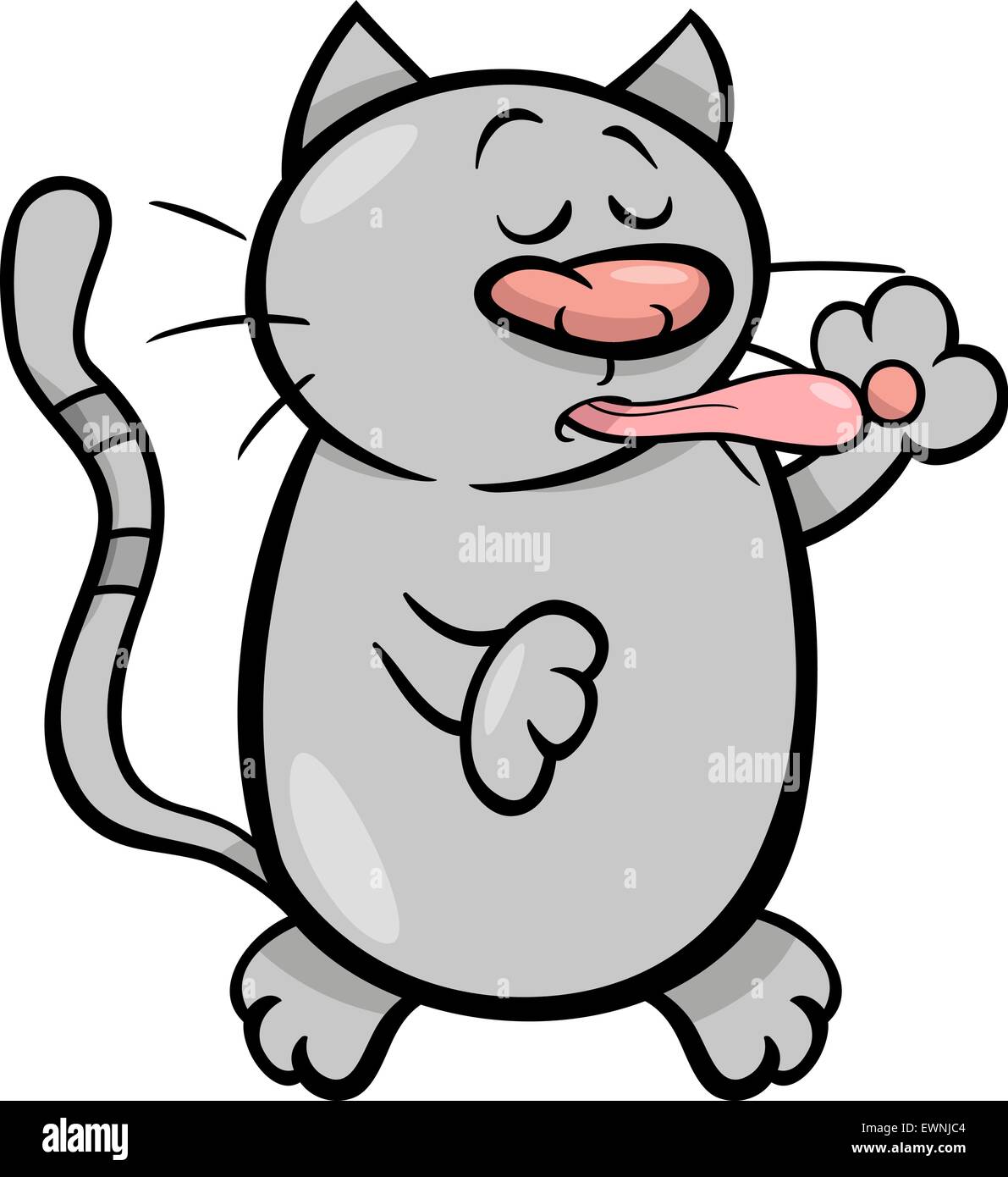 Cat cleaning itself cartoon Stock Vector Images - Alamy