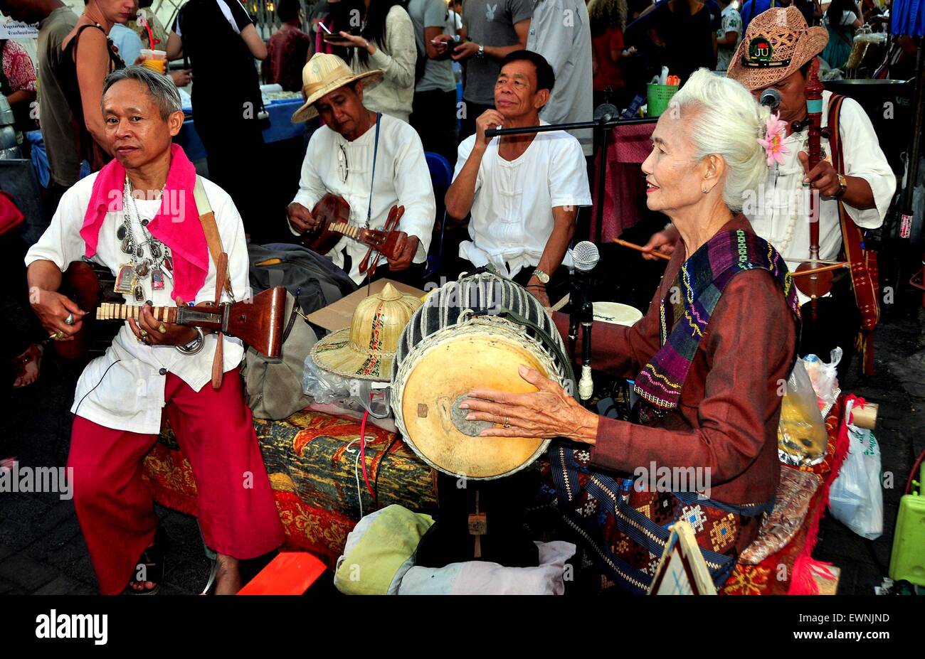 Chiang Mai, Thailand: Thai musicians performing traditional music at ...