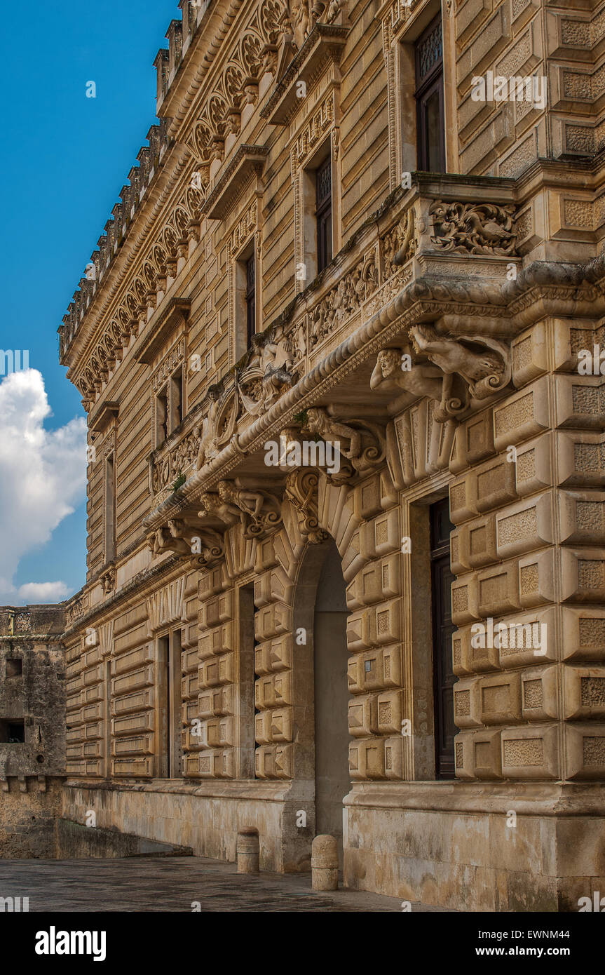 Italy Apulia Grecia Salentina Salento Nardò the castle particular Stock ...