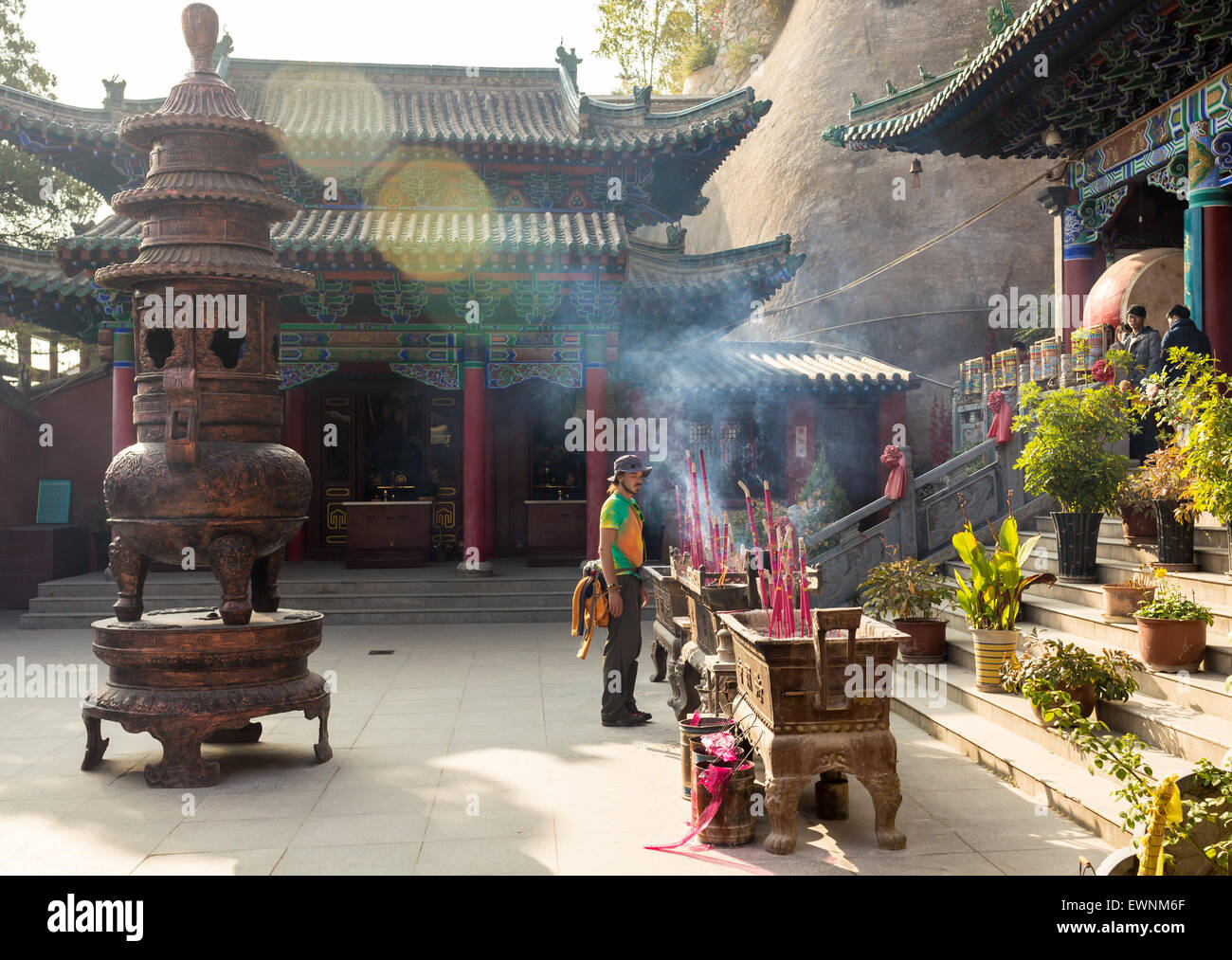 Visiting Chinese Buddhist tample Stock Photo - Alamy