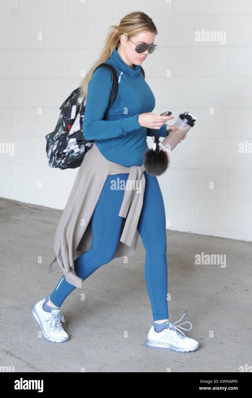 Khloe Kardashian leaves the gym in Hollywood wearing coordinated blue ...