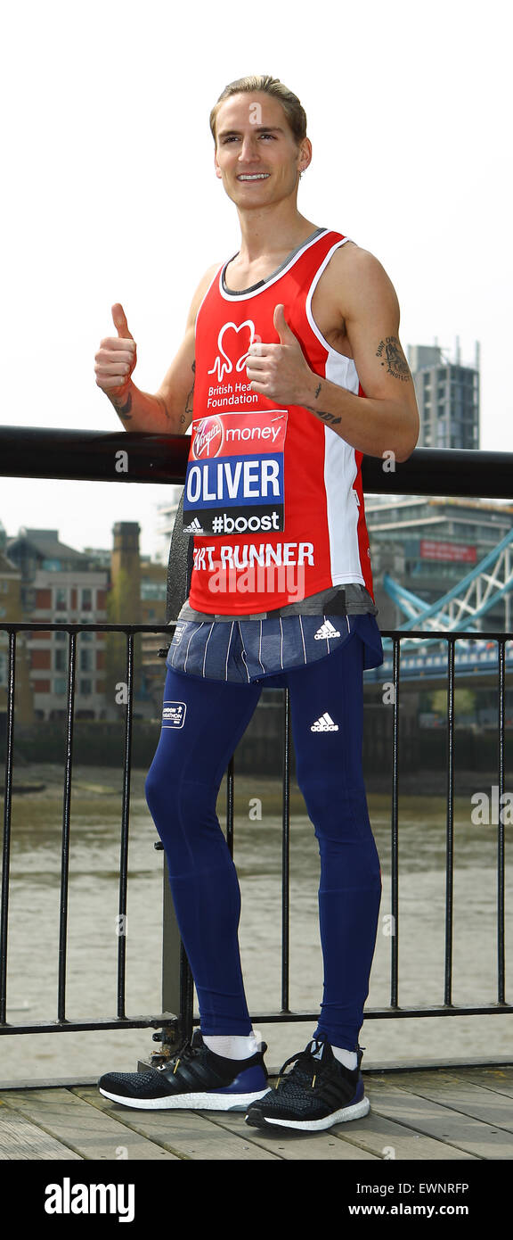 Celebrity runners in the 35th London Marathon attend a photo call at ...