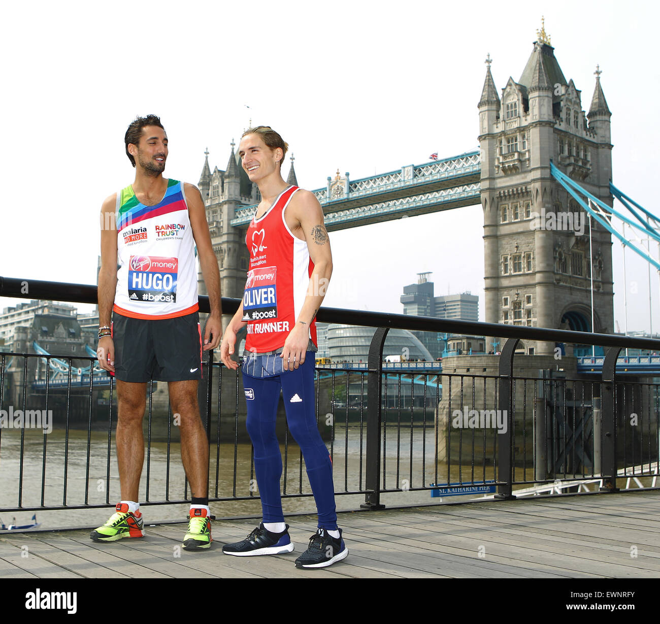 Celebrity runners in the 35th London Marathon attend a photo call at ...
