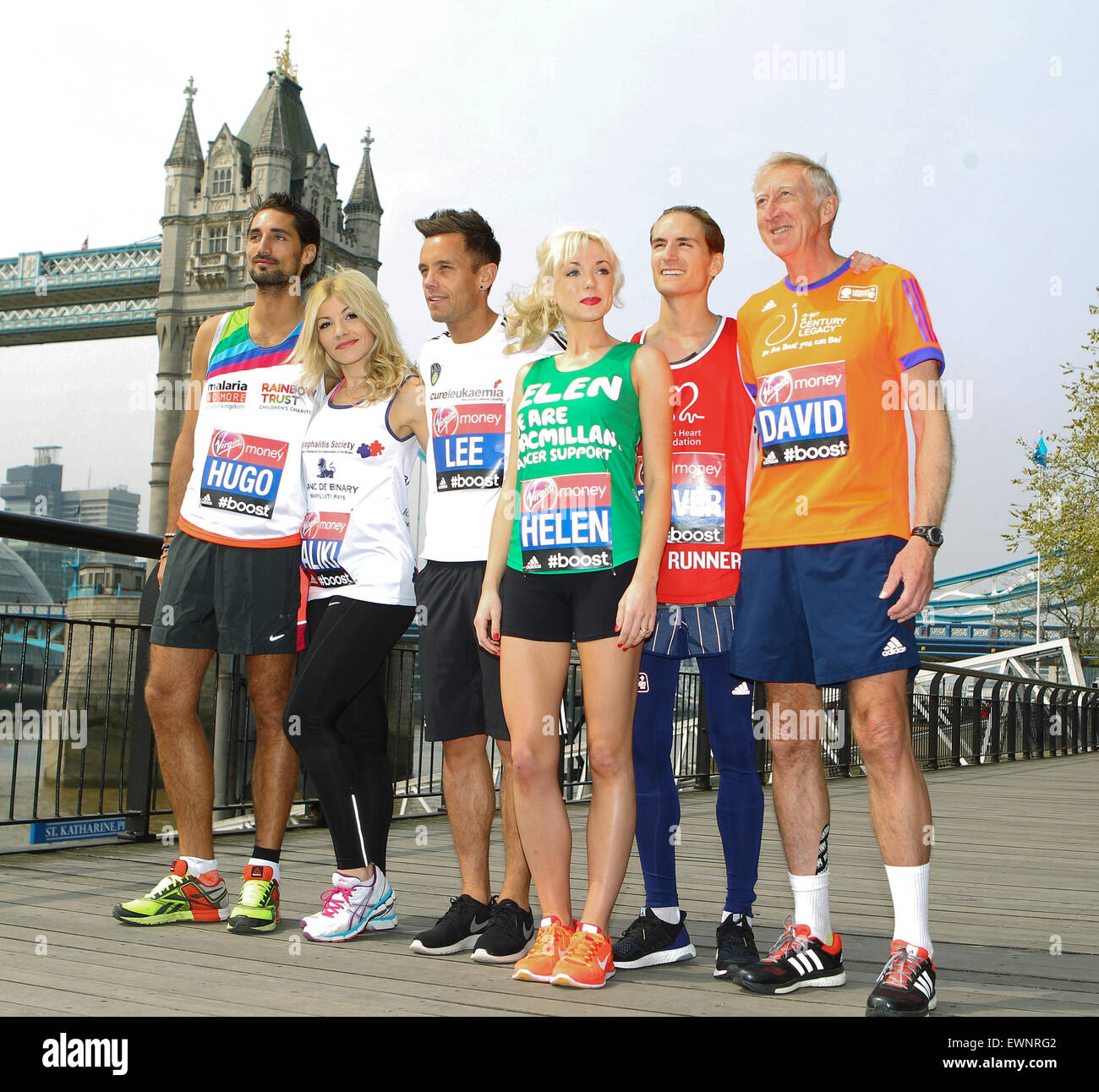 Celebrity runners in the 35th London Marathon attend a photo call at ...
