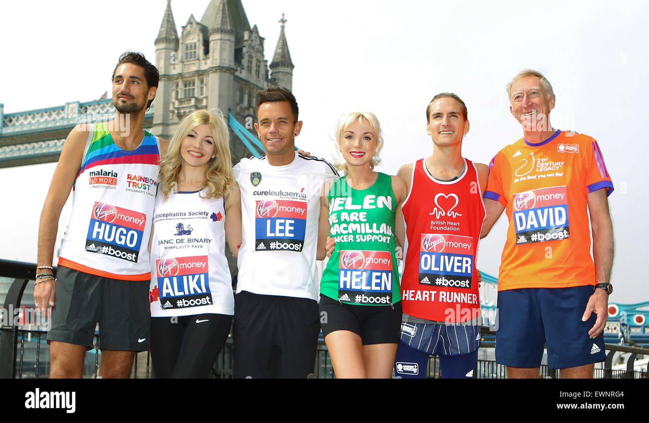 Celebrity runners in the 35th London Marathon attend a photo call at ...