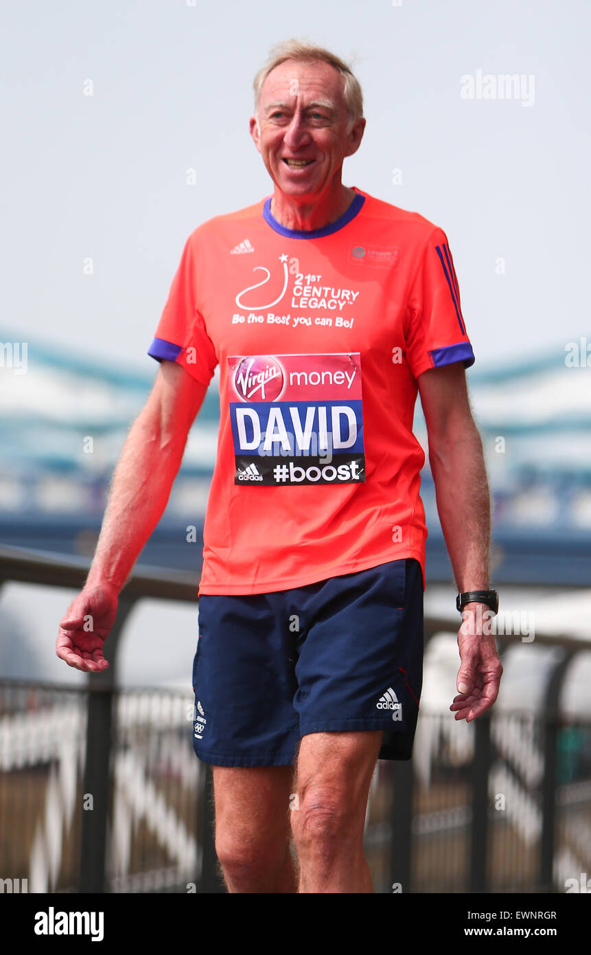 Celebrity runners in the 35th London Marathon attend a photo call at ...