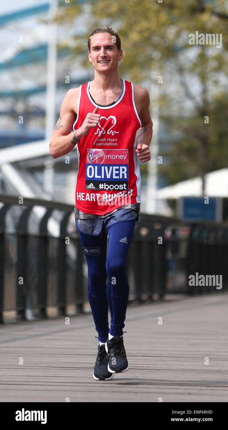 Celebrity runners in the 35th London Marathon attend a photo call at ...