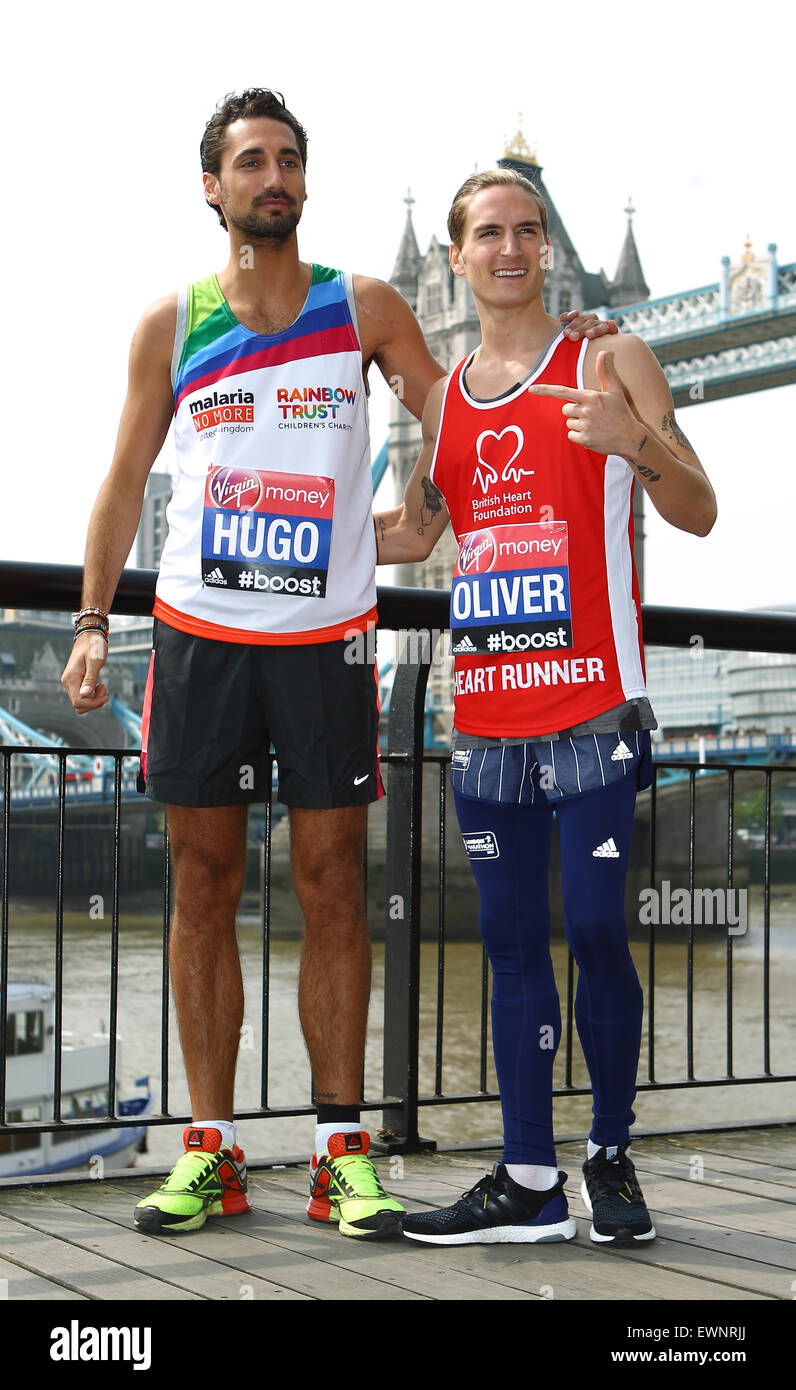 Celebrity runners in the 35th London Marathon attend a photo call at ...