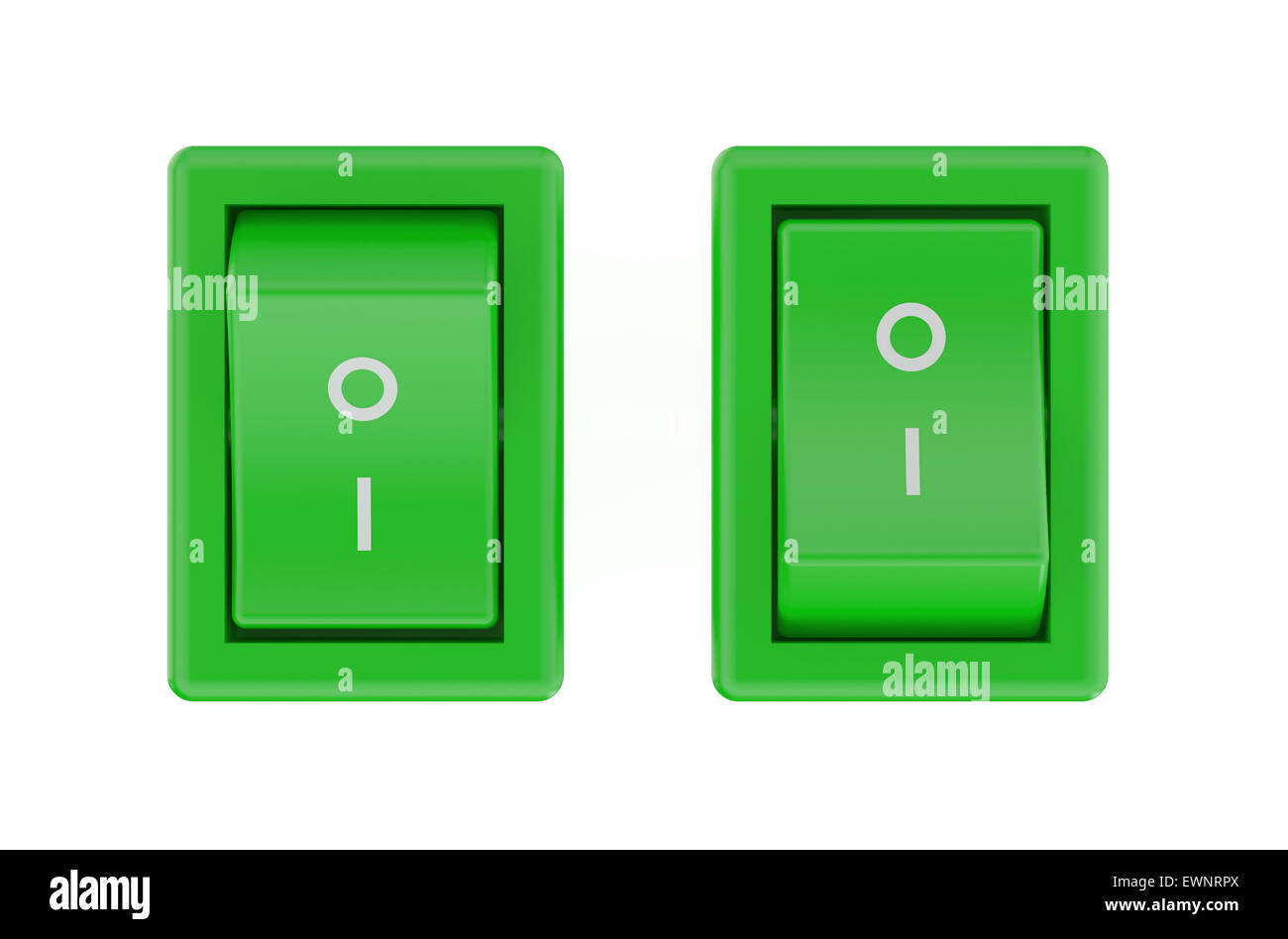 two green switch isolated on white background Stock Photo - Alamy