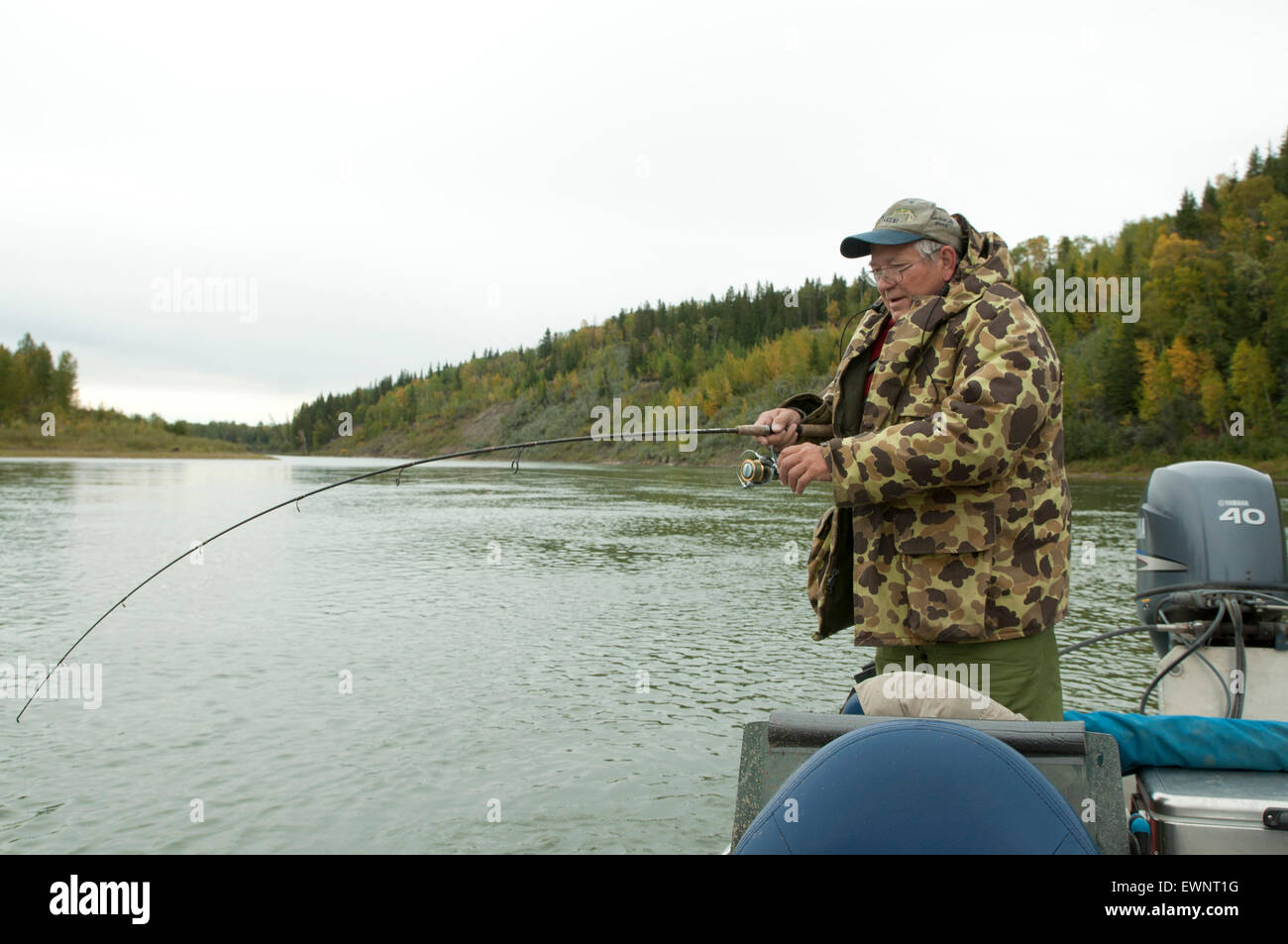 Walleye fishing on the Saskatchwan River in northern Alberta,Canada ...