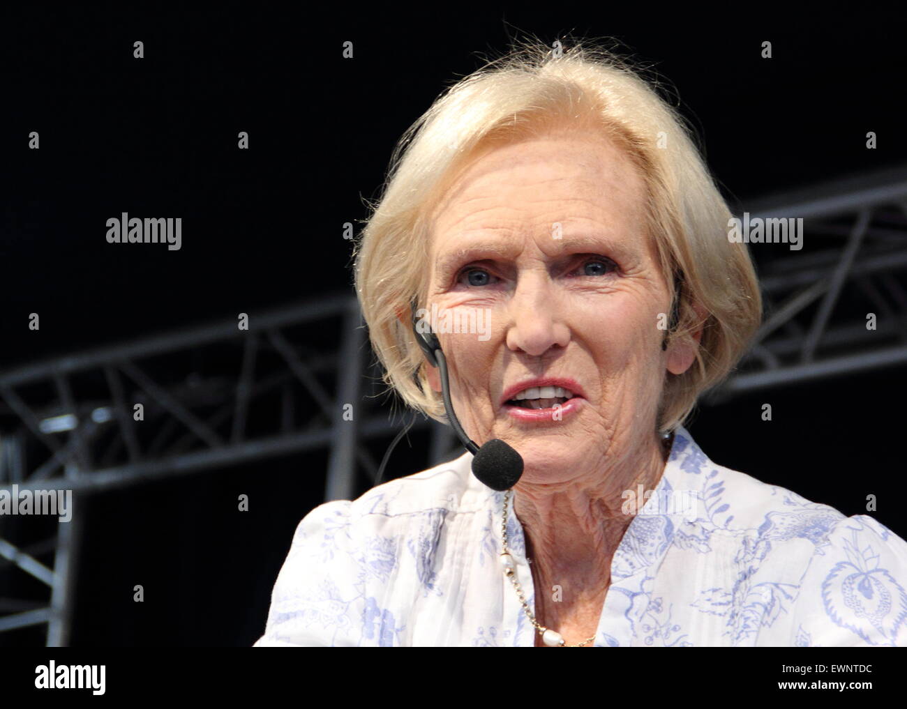 Celebrity TV chef and author, Mary Berry gives a cookery demonstration ...