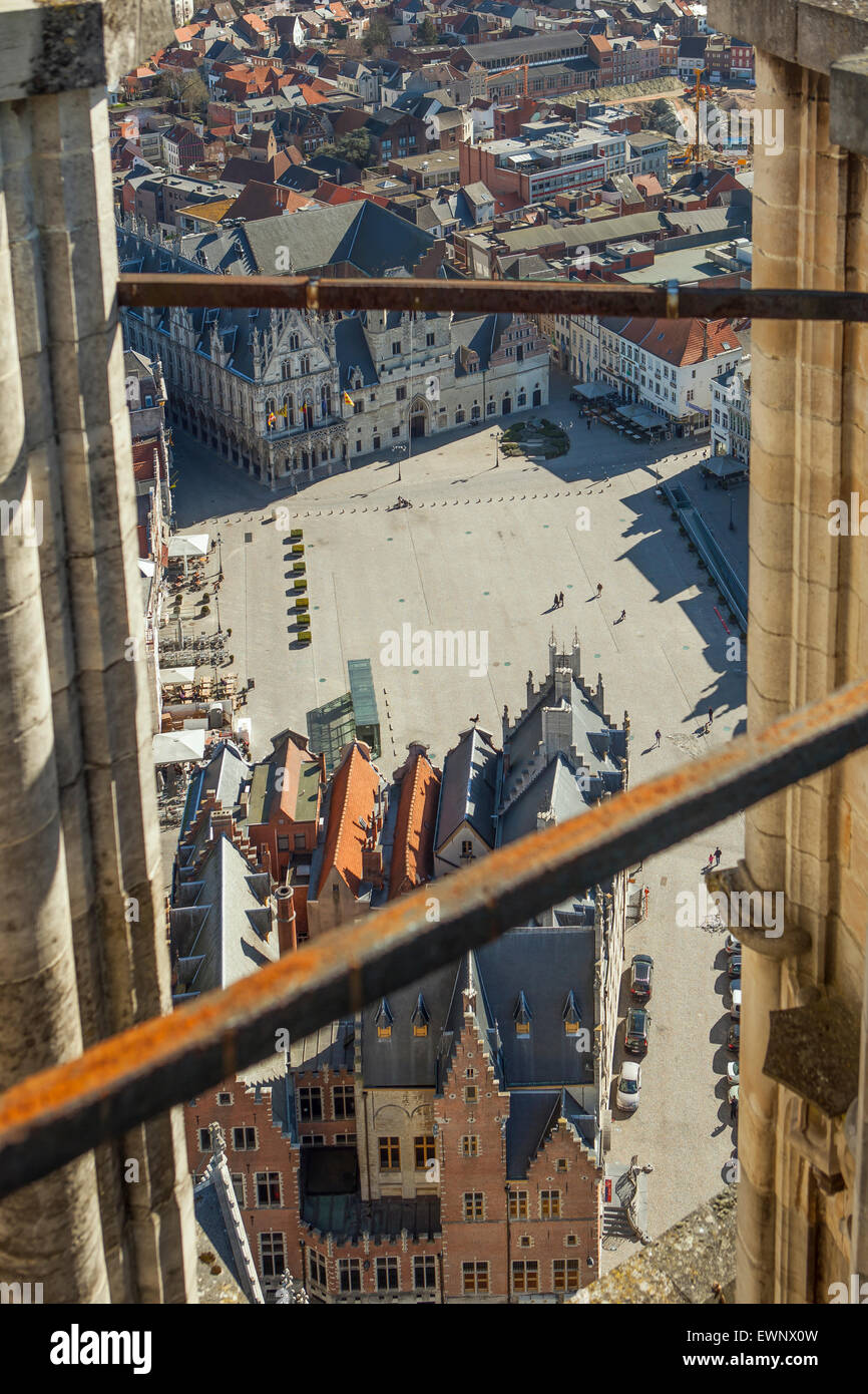 View over Mechelen from tower of St. Rumbold's Cathedral Stock Photo ...