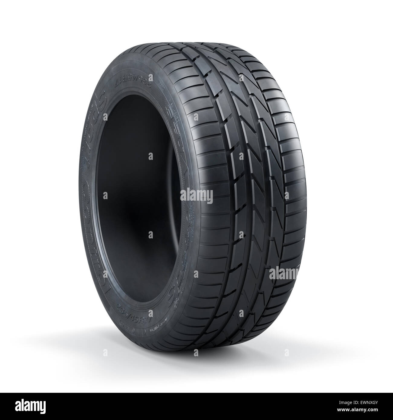 3d rendering of a single new unused car tire isolated on white ...