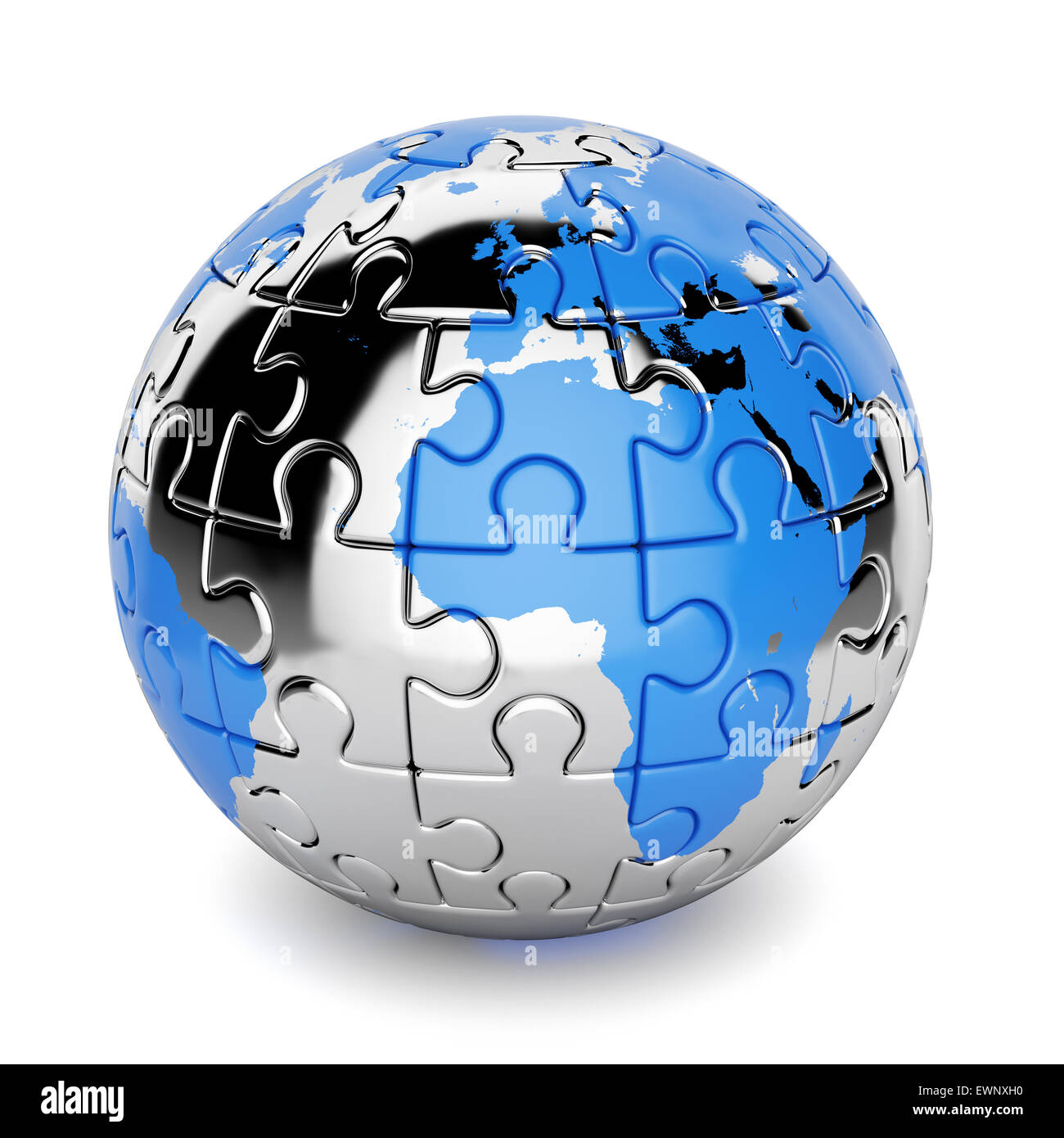 3d rendering Earth puzzle on white background. Elements of this image ...