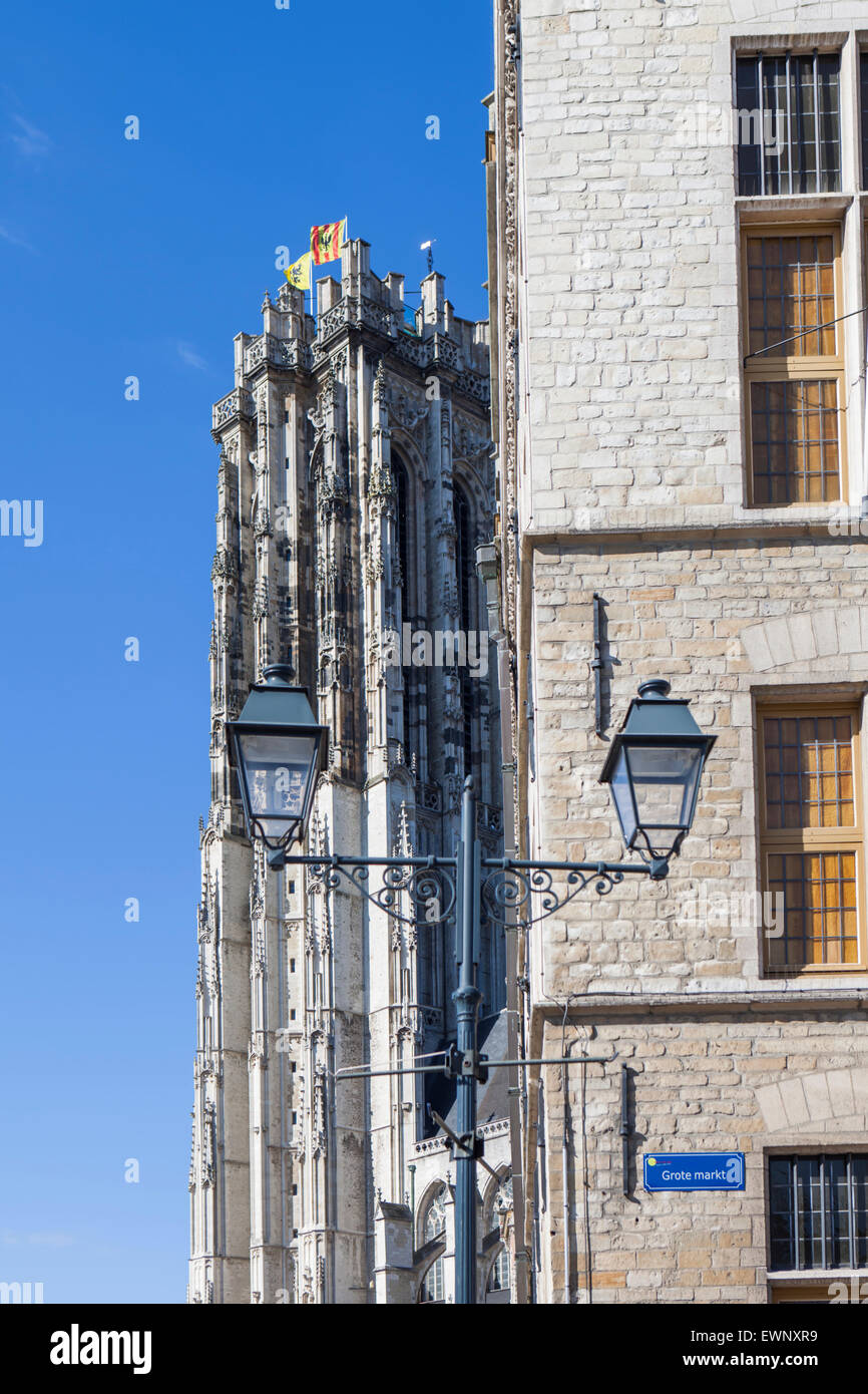 St. Rumbold's Cathedral tower, Mechelen, Belgium Stock Photo - Alamy