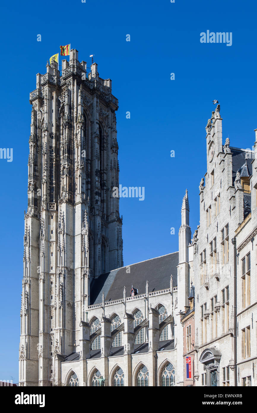 St. Rumbold's Cathedral tower, Mechelen, Belgium Stock Photo - Alamy