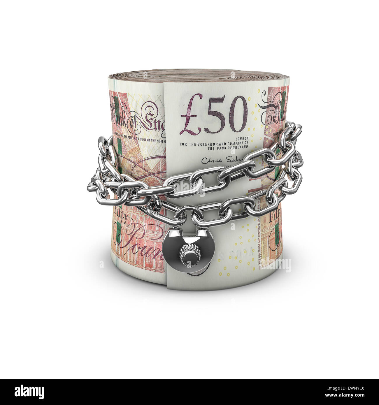 Roll fifty pound notes hi-res stock photography and images - Alamy