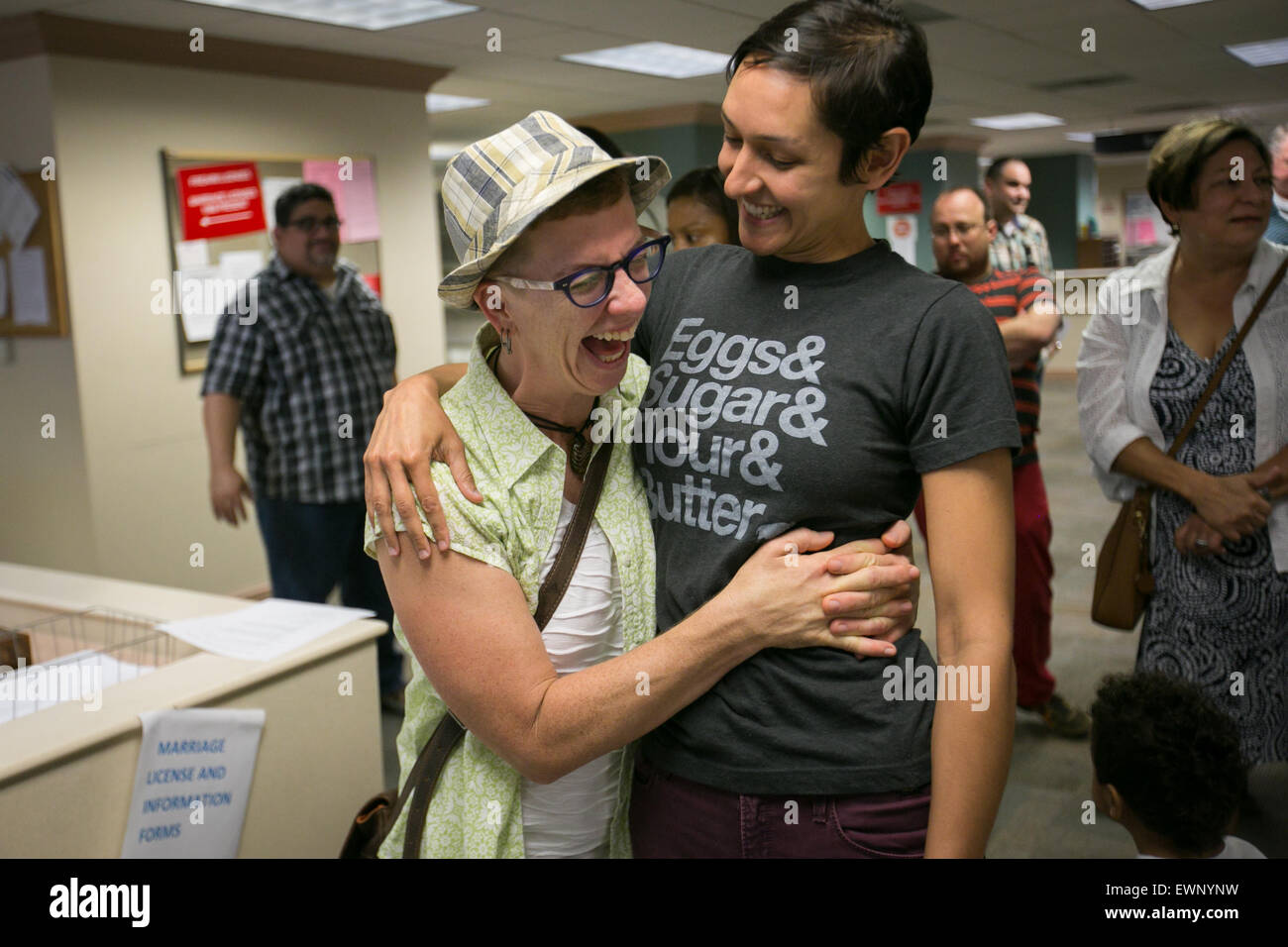 Catherine Simonsen (hat and shorts) and Laura Rivera celebrate together ...