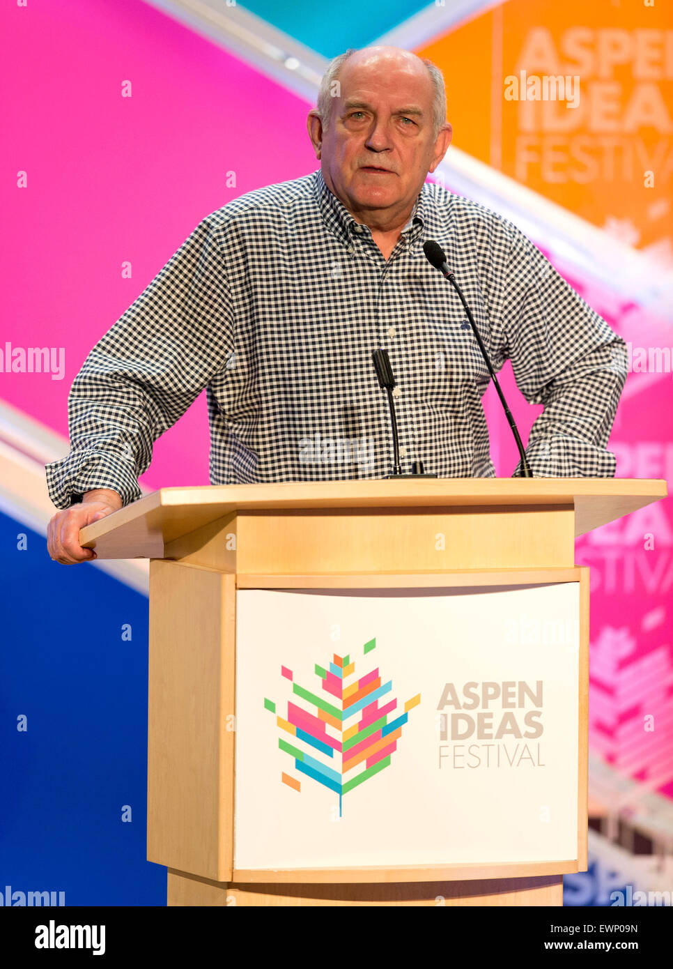 Aspen, Colorado, USA. 29th June, 2015. Author CHARLES MURRAY speaks at ...