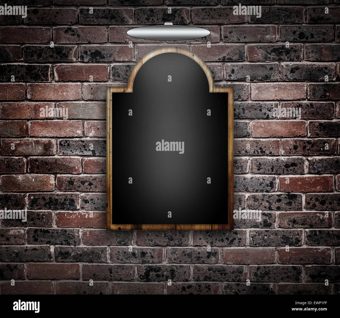 Blackboard against a brick wall Stock Photo - Alamy