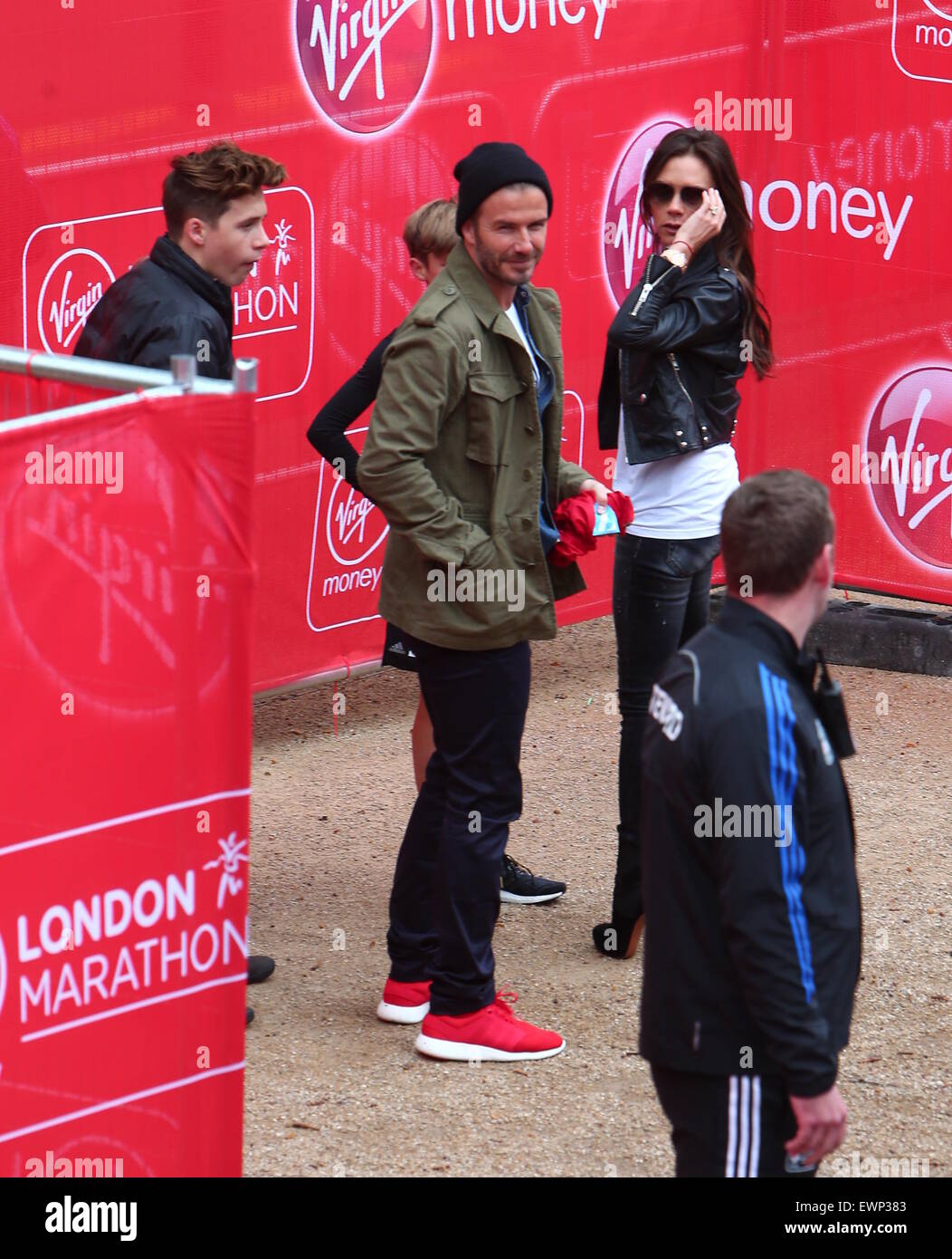 Virgin Money London Marathon 2015 Featuring: David Beckham, Brooklyn ...