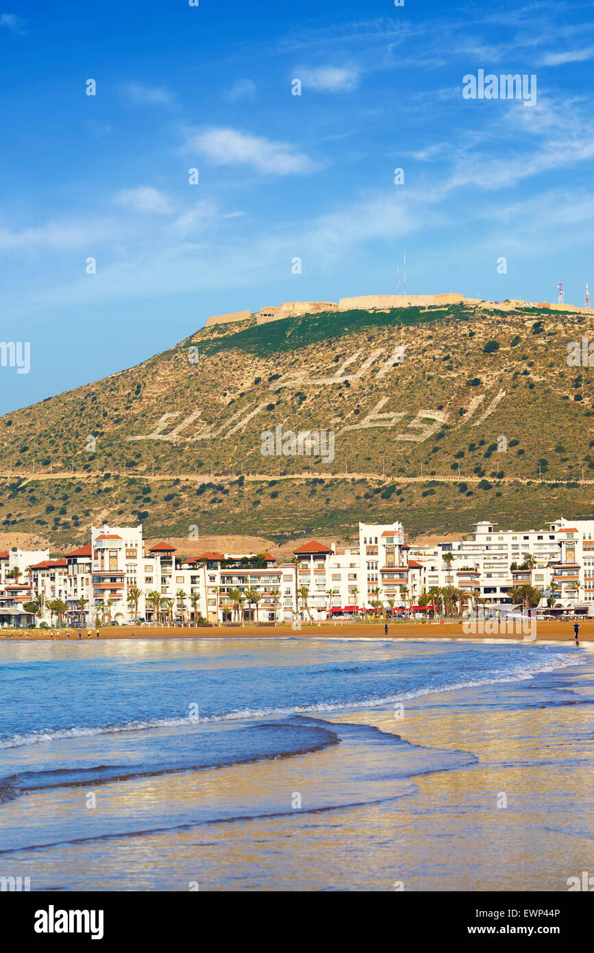 Agadir, Marina with the Kasbah on the hill. Morocco Stock Photo - Alamy