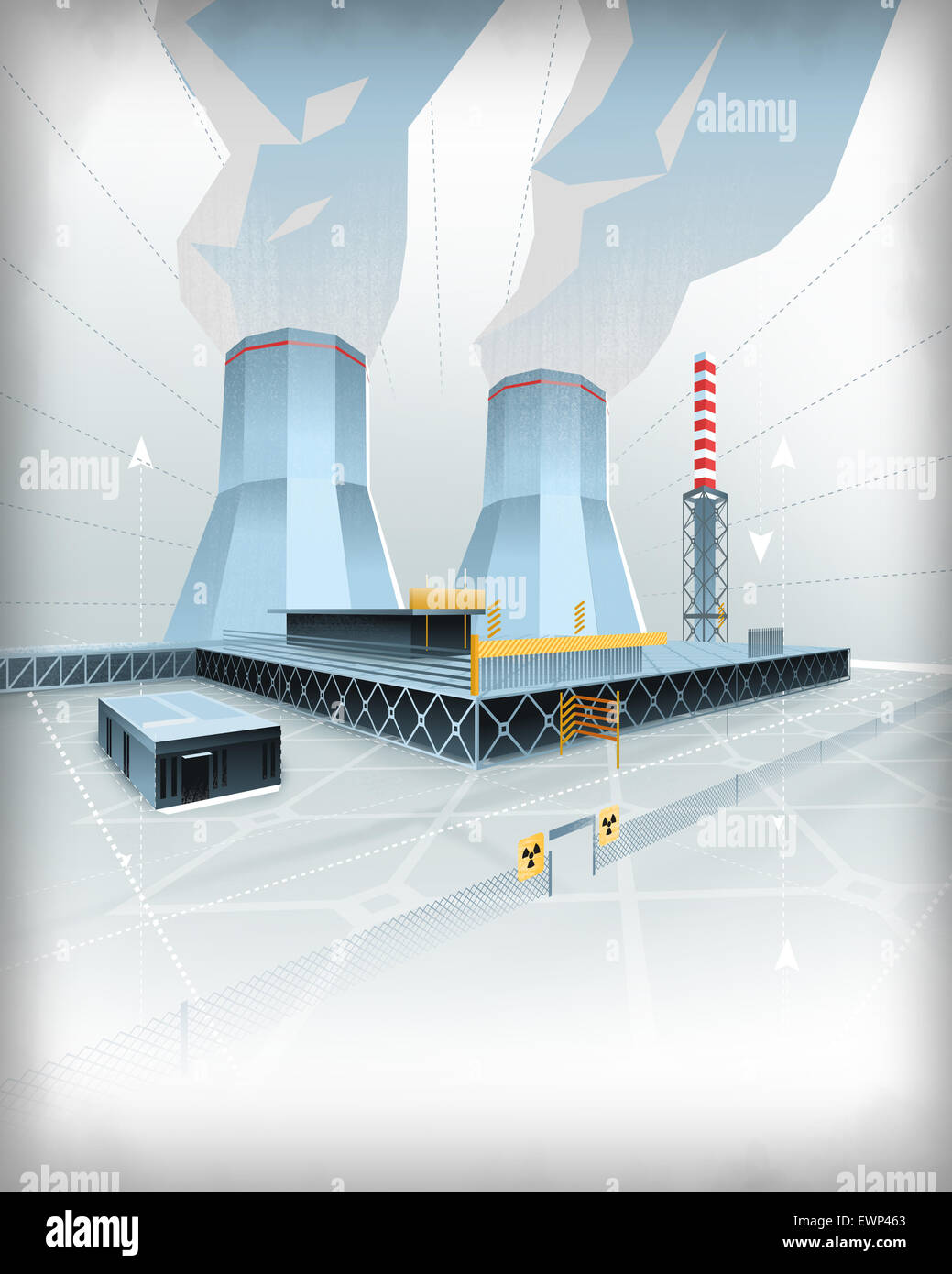 Three chimneys nuclear power hi-res stock photography and images - Alamy