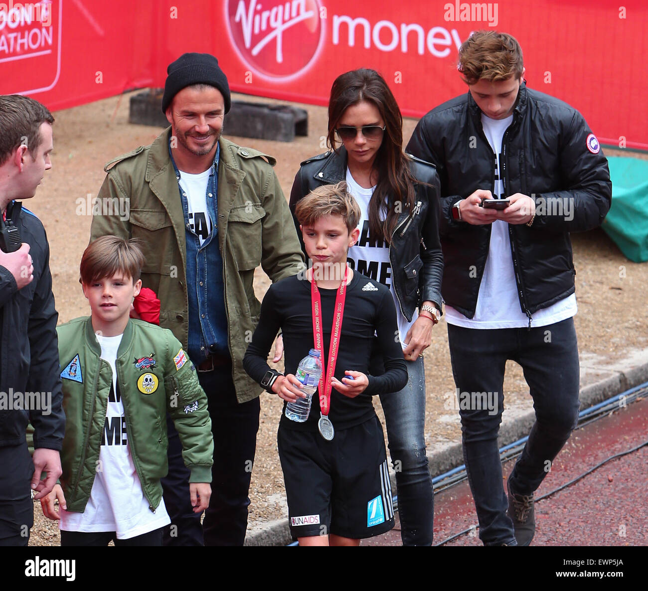 Virgin Money London Marathon 2015 Featuring: David Beckham, Victoria ...