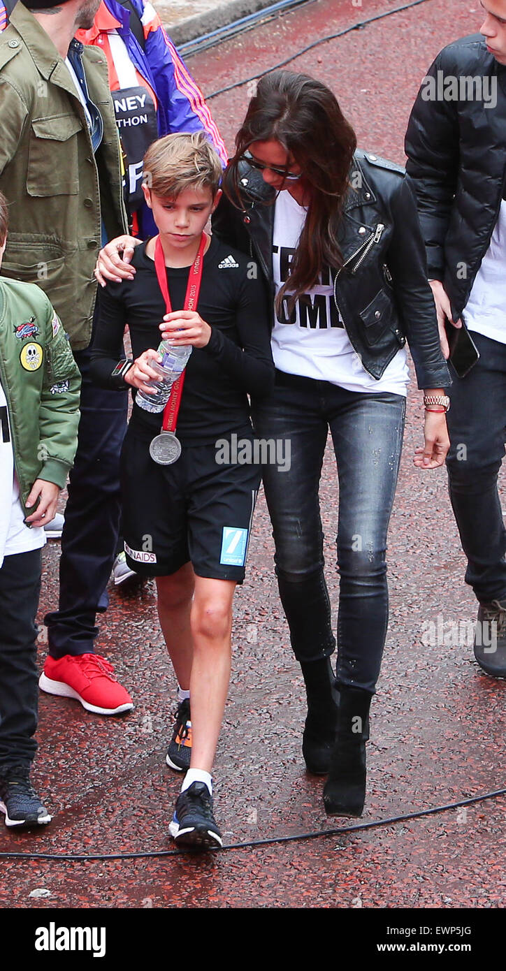 Virgin Money London Marathon 2015 Featuring: Victoria Beckham, Romeo ...