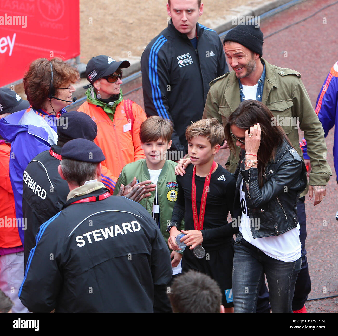 Virgin Money London Marathon 2015 Featuring: David Beckham, Victoria ...