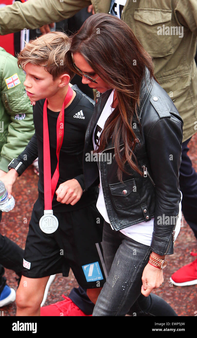 Virgin Money London Marathon 2015 Featuring: Victoria Beckham, Romeo ...
