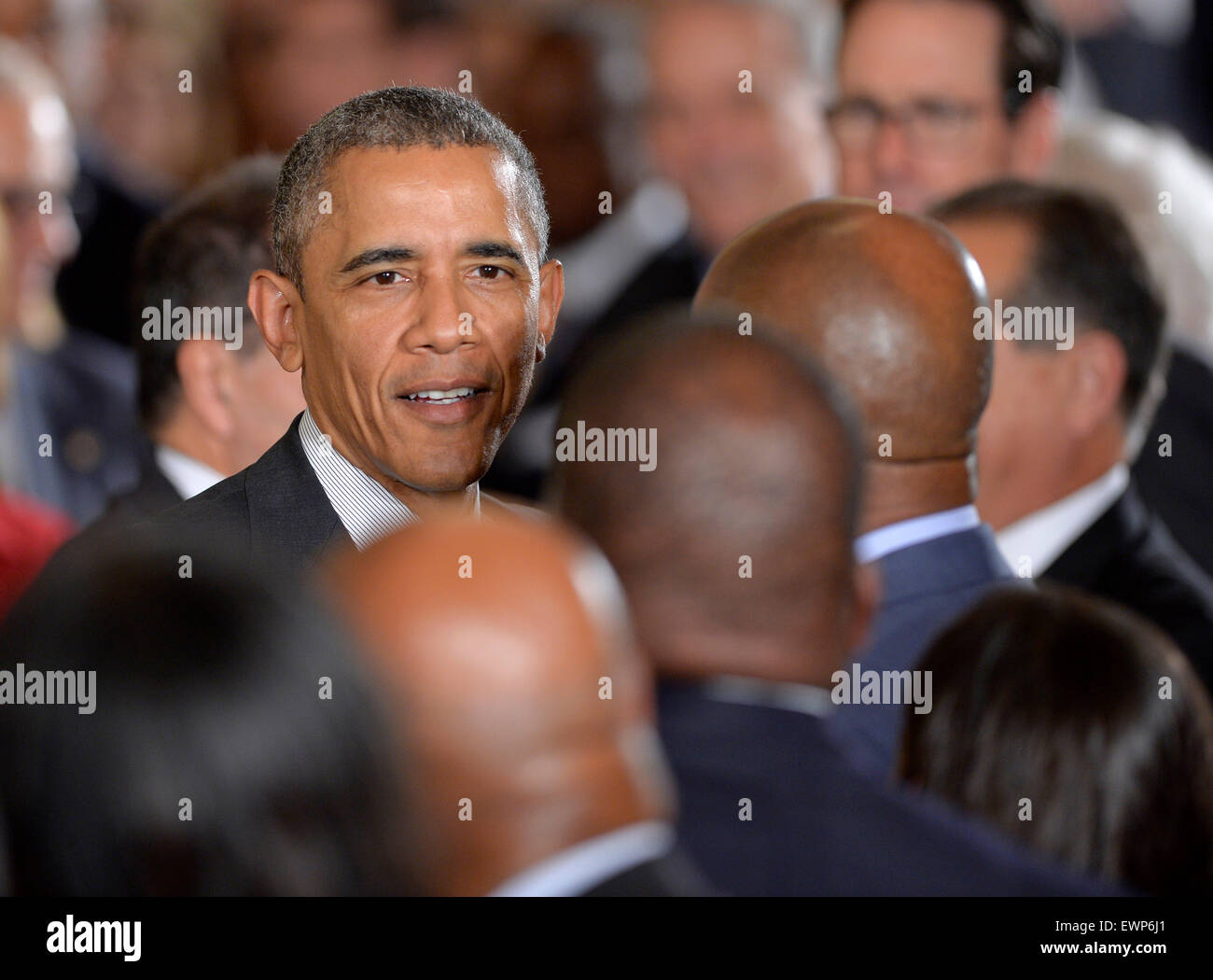 Washington, DC, USA. 29th June, 2015. U.S. President Barack Obama bids ...