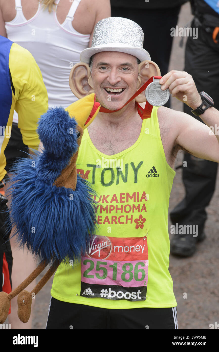 Virgin Money London Marathon 2015 - Celebrities at the finish line ...