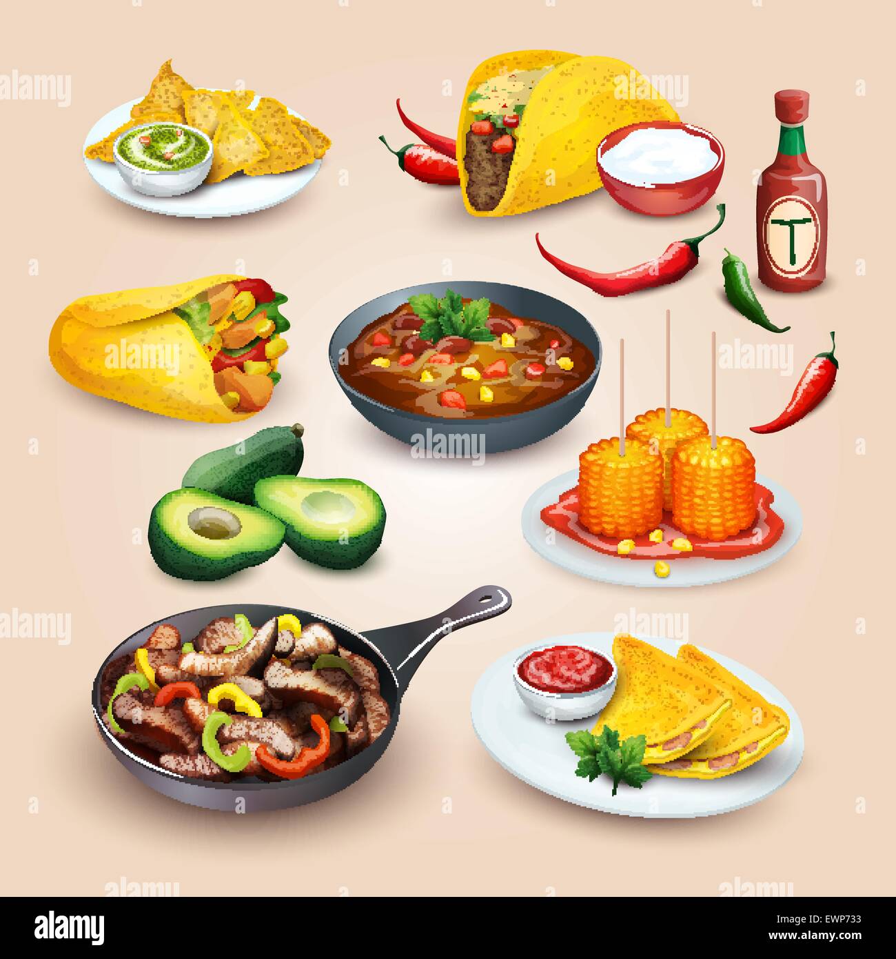 Mexican food. Objects set Stock Vector Image & Art - Alamy