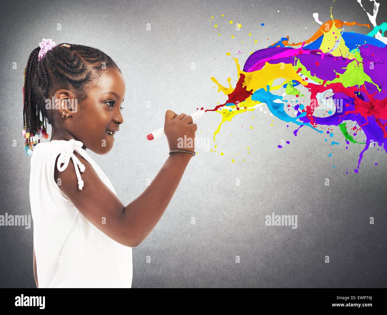 Creative little girl Stock Photo - Alamy