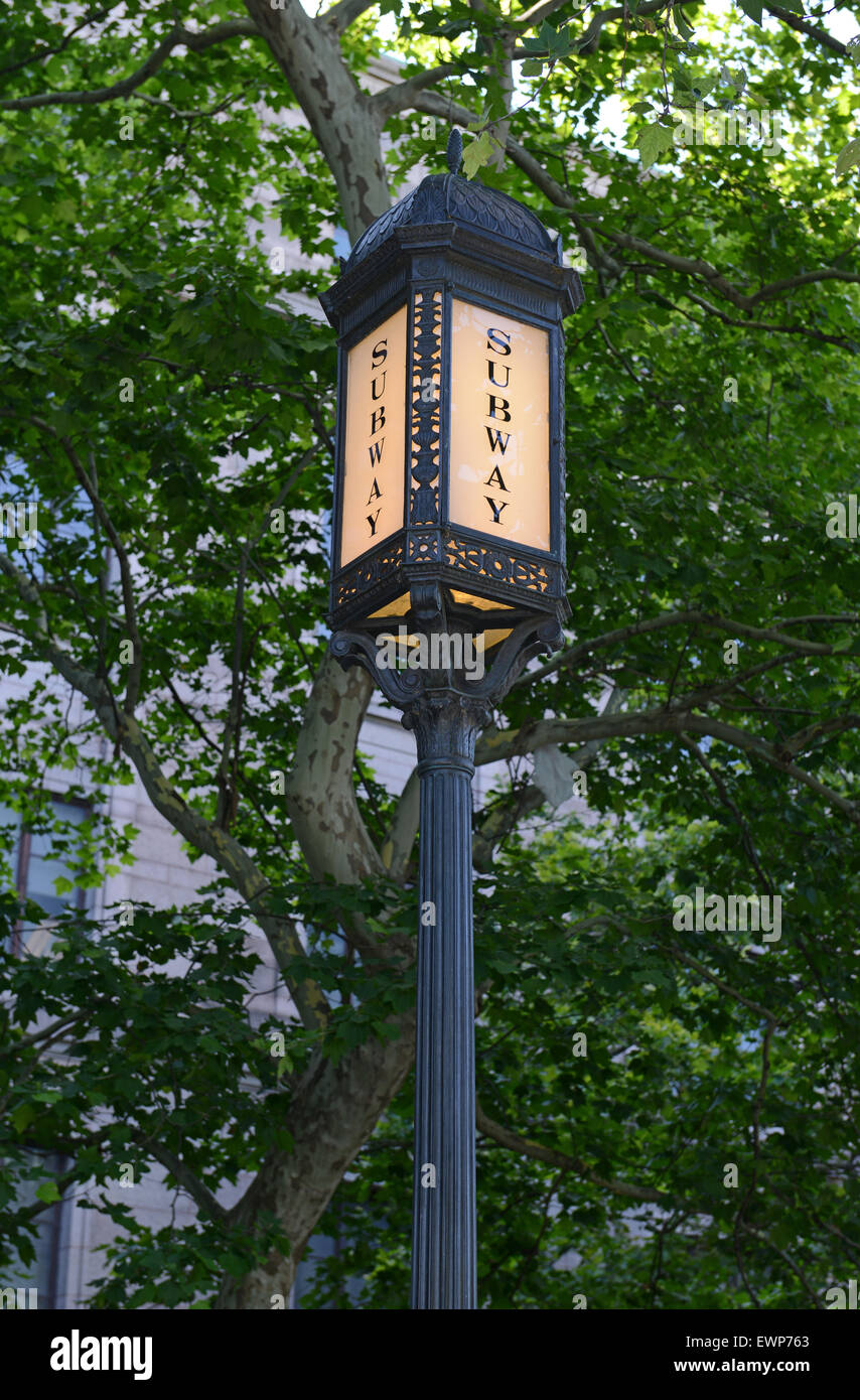Vintage subway sign near train station, Upper West Side, Manhattan, New ...