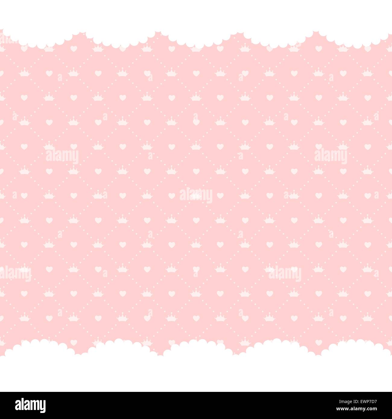 Princess Seamless Pattern Background Vector Illustration Stock Vector ...