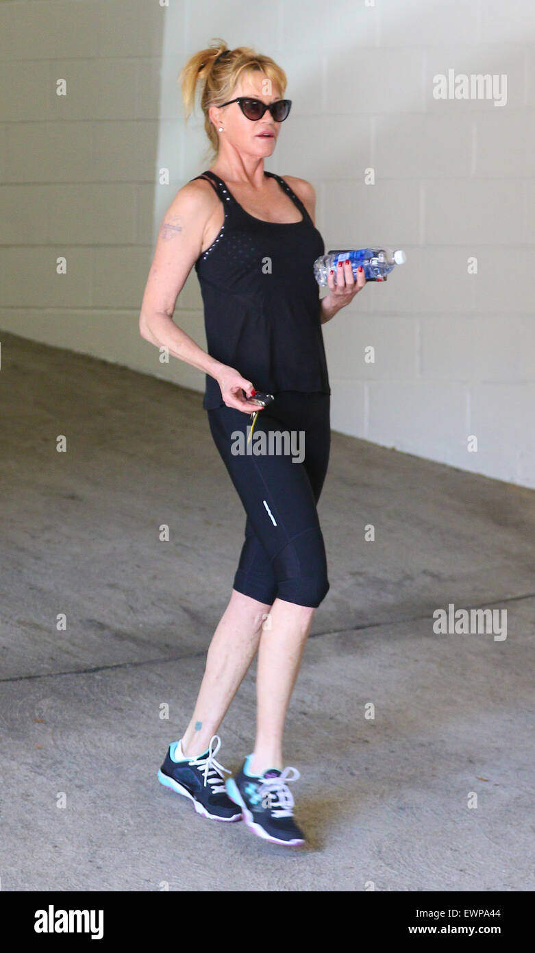 Melanie Griffith leaving a gym class in Beverly Hills Featuring ...