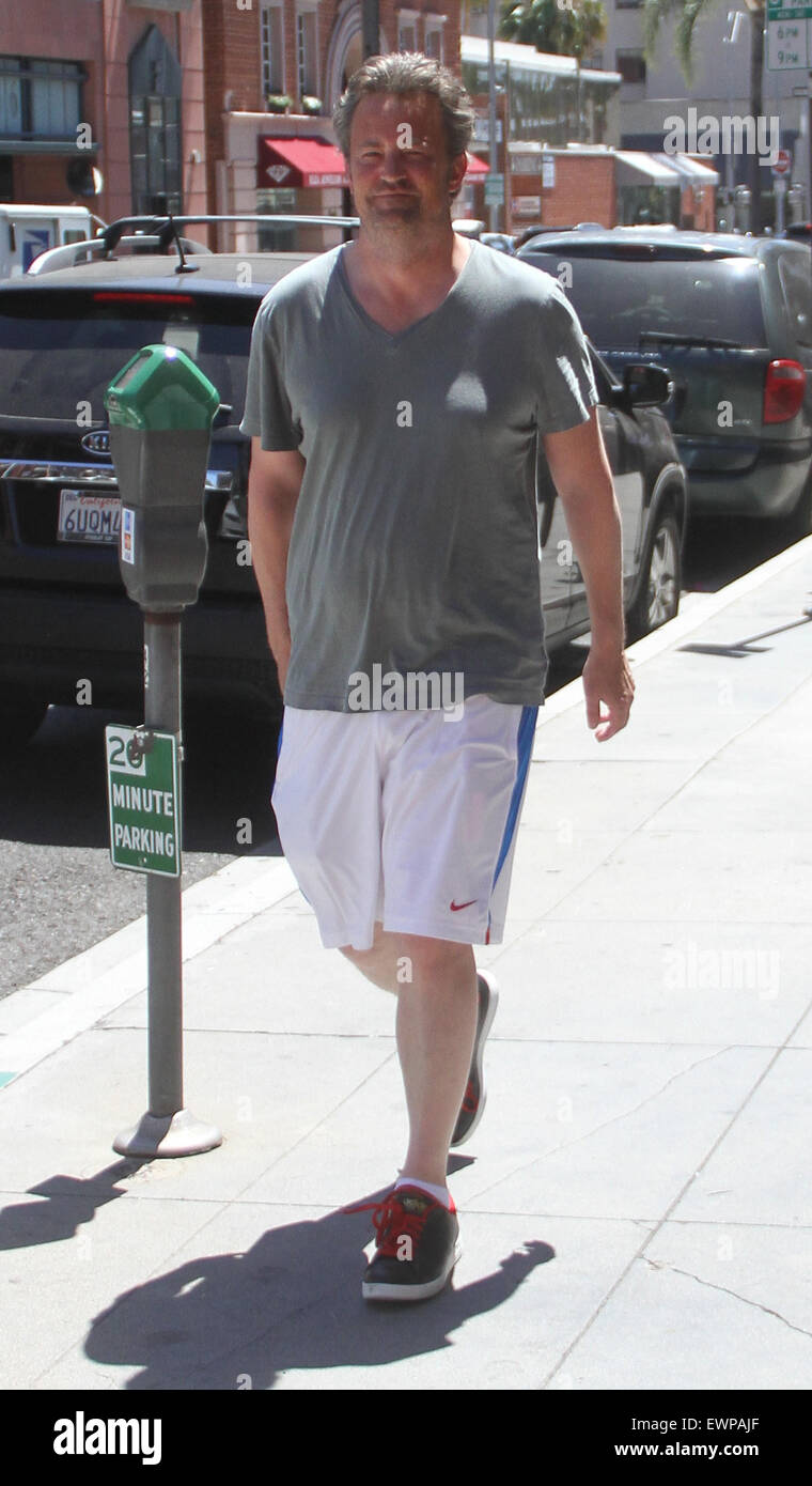 Matthew Perry out and about running errands in Beverly Hills dressed ...