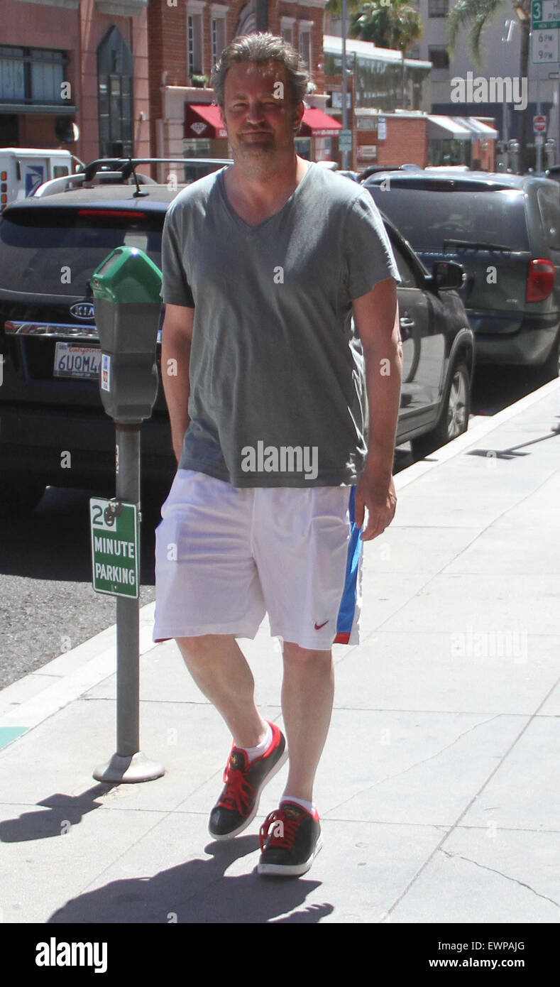 Matthew Perry out and about running errands in Beverly Hills dressed ...